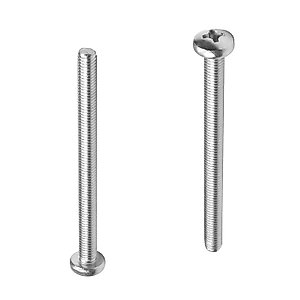 MroMax M8-1.25x100mm Pan Head Screws Phillips Cross Drive Bolts TV Hanging Machine Screws Flat Screen TV Wall Mounts Screws Extra Long 304 Stainless Steel Decent Screws Install Panels Repair 2PCS