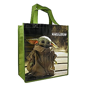 Classic Disney Star Wars Baby Yoda Fleece Blanket Set for Kids, Teens, Adults - Bundle with 45x60 Inch Baby Yoda Throw Blanket, Tote Bag, Stickers and More (Mandalorian Baby Yoda Room Decor)