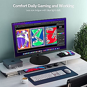 Fiodio 24" Curved 75Hz Refresh Rate Computer Monitor Full HD 1080P HDMI VGA Ports with Speakers, VESA Wall Mount Ready (HDMI Cable Included)