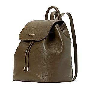 Kate Spade New York Sinch Pebbled Leather Medium Flap Backpack Duck Green One Size