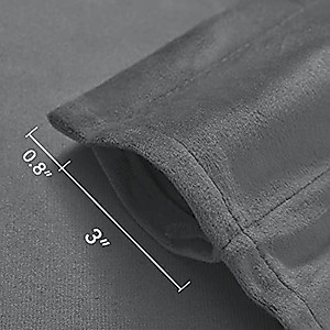 PANELSBURG Short Blackout Curtains for Bedroom,Thermal Insulated Room Darkening Velvet Luxury Basement Window Curtains for Men Cave Office Kitchen RV Campers Trailers,48 Inches Long,Grey/Gray,4 FT