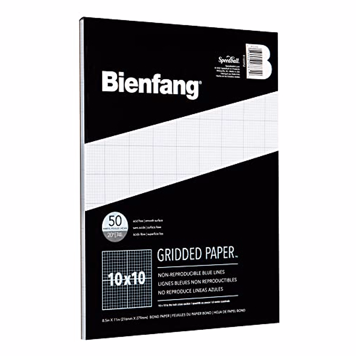 Bienfang Designer Grid Graph Paper Pad, 10x10 Cross Section, 8.5 x 11 Inches, 50 Sheets