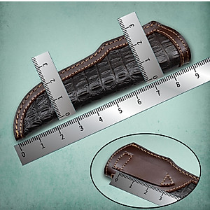 Hercules Knives Custom Premium Quality Leather Sheath Tooled Crocodile Leather Sheath/Hunting Knife Sheath Universal Leather Knife Sheath Sheath Fit up to 8.0" Blade 100% Real Laether