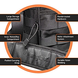 Rangland Insulated 1 Gallon Water Bottle with Sleeve - Stainless Steel Wide Mouth Growler with Tactical Carrying Bag - Insulation for Hot/Cold Drinks (128oz)