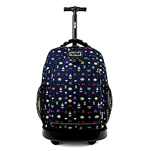 J World New York Sunny Rolling Backpack for Kids and Adults, Game, 17 X 11.5X 5.5 (H X W X D)