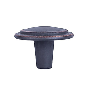 Amazon Basics Straight Top Ring Cabinet Knob, 1.25-inch Diameter, Oil Rubbed Bronze, 25-Pack