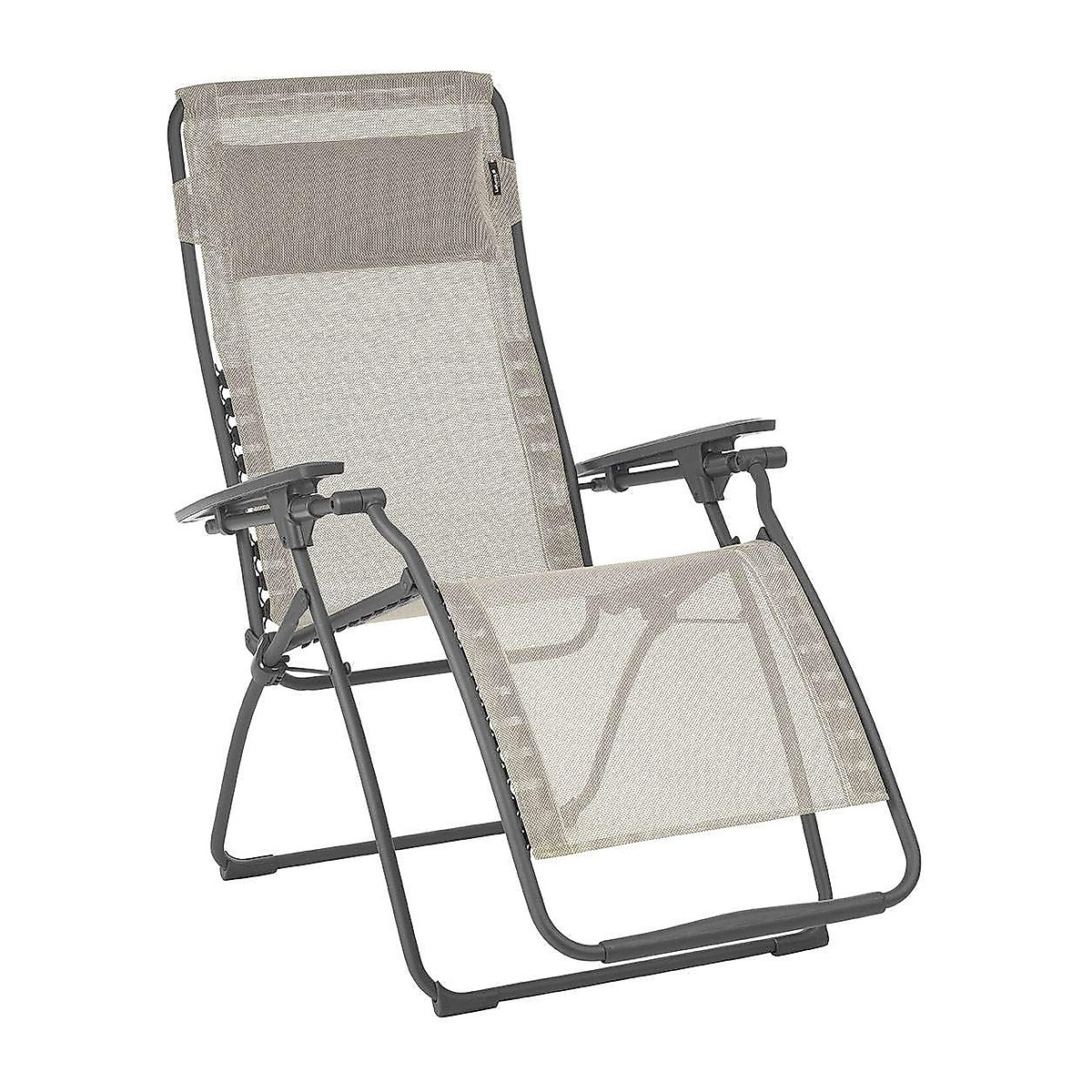 Lafuma Futura LFM3118-8548 Zero Gravity Outdoor Steel Framed Lawn Patio Recliner Folding Lounge Chair with Batyline Canvas, Seigle Grey