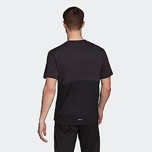 adidas Men's AEROREADY Yoga Tee, Black/Grey, Small