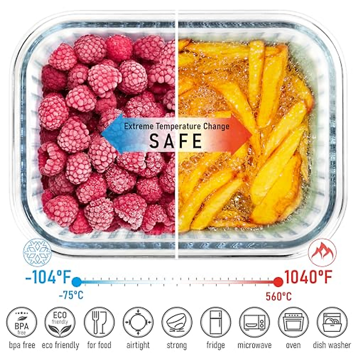 dokaworld Set of 4 Stackable Space-Saving Nesting Glass Bowls with Airtight Acacia Lids for Lunch, Meal & Food Prep - Microwave & Oven-ready BPA Free Durable Heat Resistant Inert Borosilicate Glass