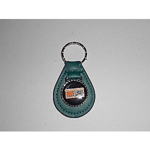 1960's SUNBEAM TIGER VINTAGE LOGO LEATHER KEYCHAIN - TEAL