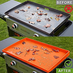 Upgraded Griddle Cover Mat for 28 Inch Blackstone Griddle, Full-edge Griddle Silicone Protective Mat, Heavy Duty Food Grade Silicone Grill Cover Protect Your Griddle from Insects, Debris and Rust