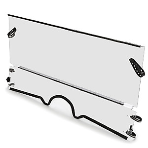 HECASA 1/4" Thick Folding Windshield & Roof Top Compatible with 2006-2013 Yamaha Rhino 450 660 700 Windscreen Hard Top Canopy Ceiling Shade