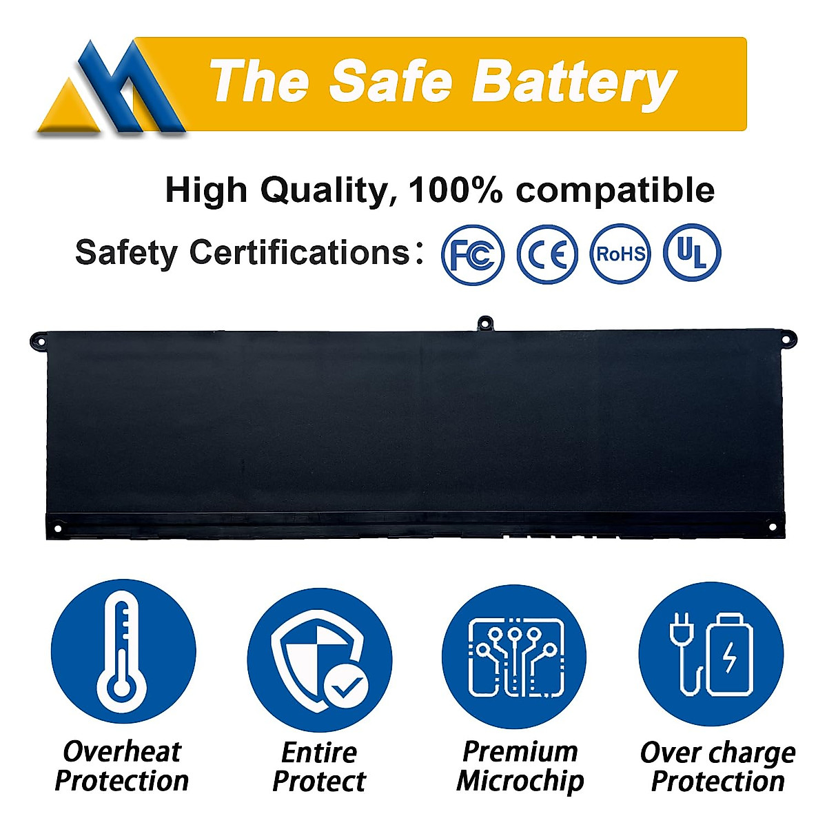 Mobik V6W33 4-Cell 54Wh Laptop Battery Replacement for Dell Inspiron 3511 3510 3520 3515 5310 5410 5418 5510 5515 5518 5625 5630 5635 Latitude 3320 3420 3520 Vostro 3515 3525 5620 Series TN70C G91J0