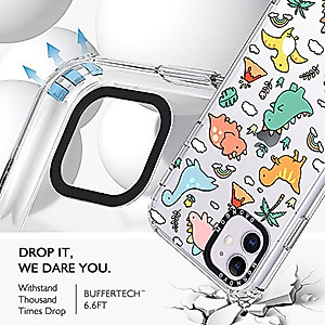 MOSNOVO Compatible with iPhone 11 Case, [Buffertech 6.6 ft Drop Impact] [Anti Peel Off Tech] Clear TPU Bumper Phone Case Cover with Cute Joyful Dinosaur Designed for iPhone 11 6.1"