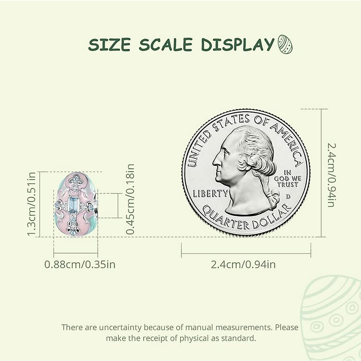 Easter Egg Charm 925 Sterling Silver Charm Fits For Pandora Bracelet Necklace, BSC781