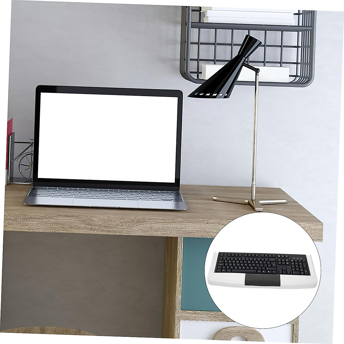 STOBOK Keyboard Tray Under Desk Slide Desk Pp Aluminum Space Saving Out Office Keyboard Stand