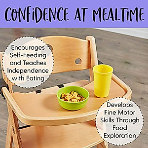 ECR4Kids My First Meal Pal Drinking Cups, Kids Plastic Tableware, Stackable and Dishwasher Safe, Stackable Tumblers for Baby, Toddler and Child Feeding, 3-Pack - Citrus