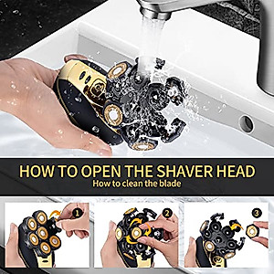 VOTMONI Head Shaver for Bald Men Upgrade 7D Electric Shavers Waterproof Bald Head Close Shaver for Men Rechargeable Rotary Shaver Multifunctional Electric Razors Wet & Dry Bald Shaver