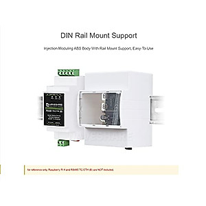 waveshare for Raspberry Pi 4 Case,DIN Rail ABS Case for Raspberry Pi 4 Model B, Large Inner Space,Compatible with Raspbeery Pi Expansion Board PoE HAT (D), RS485 CAN HAT, 2-CH RS485 HAT