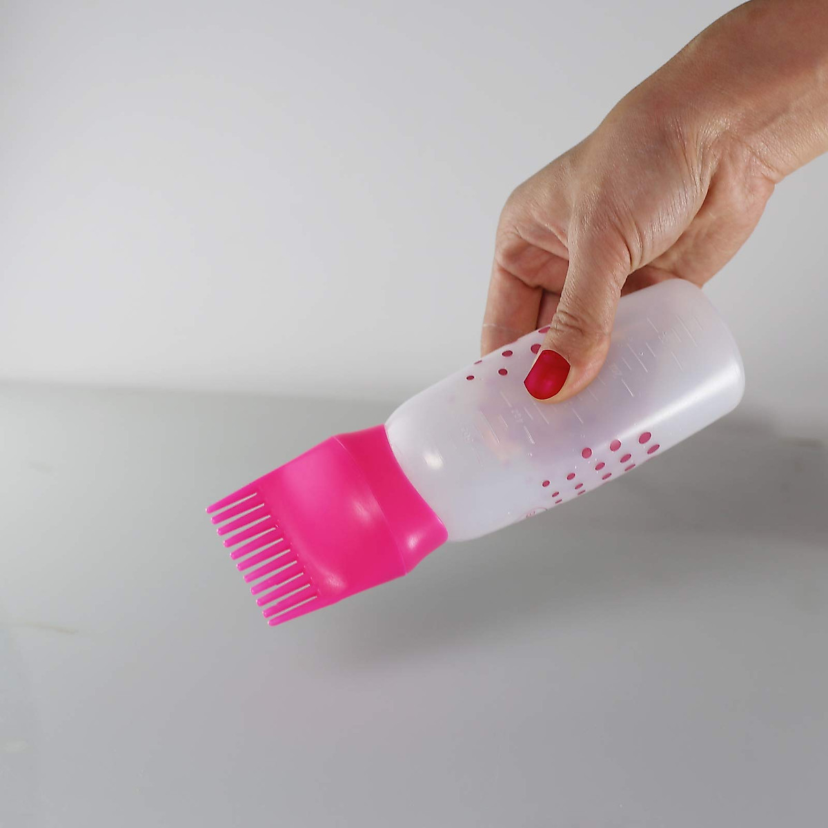 Poitemsic 3pcs 6oz Hair Color Oiling Bottles Root Comb Squeeze Applicator Bottles With Dots For Hair Dye Coloring & Oiling Care,Hair Bleach