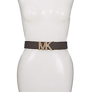 Michael Kors Womens Mk Logo Reversible Belt Brown/Black (L)