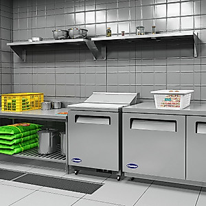 CHUMART 29" W Sandwich Salad Prep Table Refrigerator 9 Cu.Ft Commercial Refrigerators, Fan Cooling Food Prep Fridge with 8 Pans, Salad Bar with Cut Board for Buffet Restaurant, Bar, Shop, etc