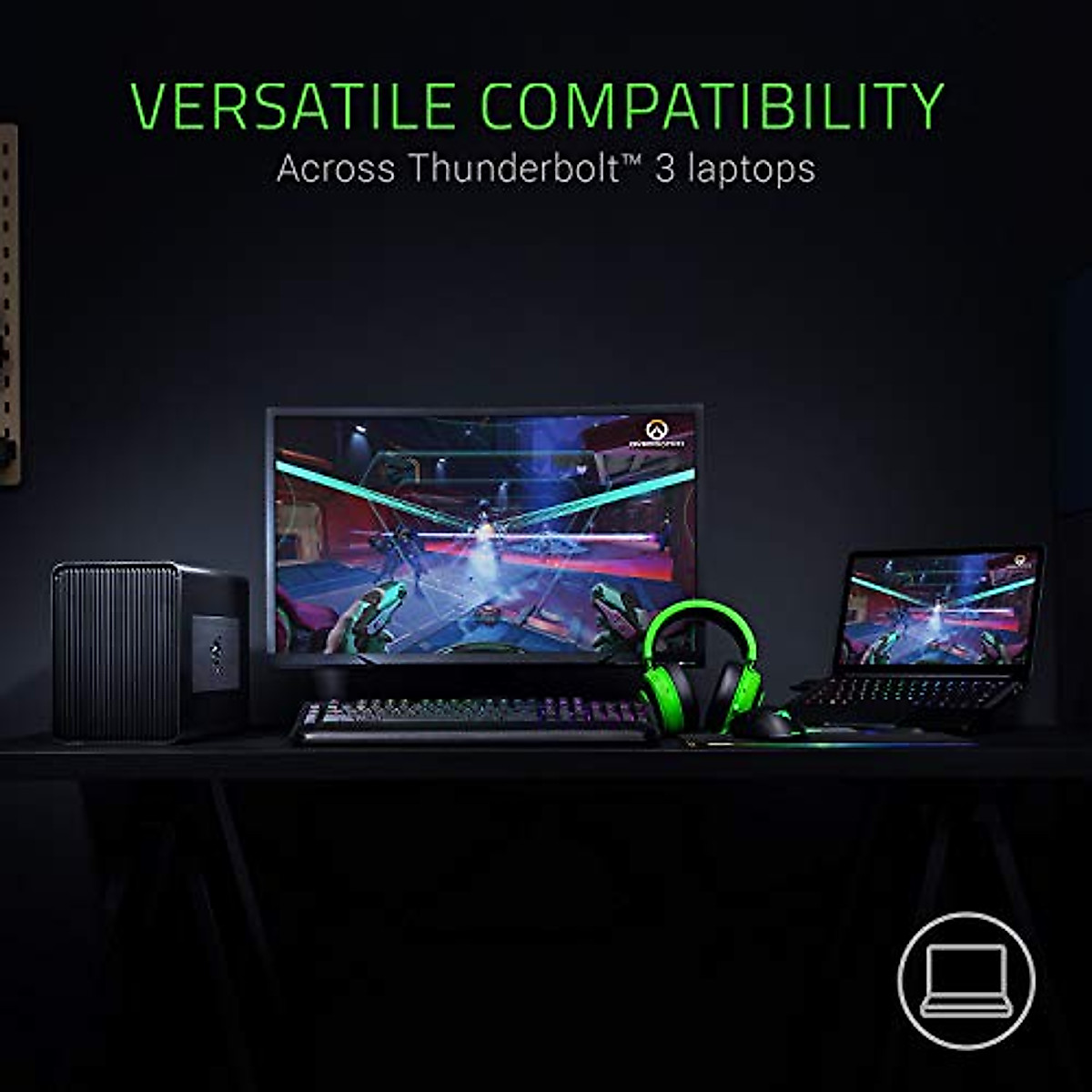Razer Core X Aluminum External GPU Enclosure (eGPU): Compatible with Windows & MacOS Thunderbolt 3 Laptops, NVIDIA/AMD PCIe Support, 650W PSU, Classic Black
