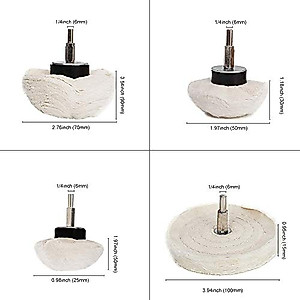 ANWTOTU Polishing Buffing Wheel for Drill - 8Pcs, Polishing Wheel Kit with 1/4 inches Hex Shafts for Manifold/Aluminum/Stainless Steel/Chrome