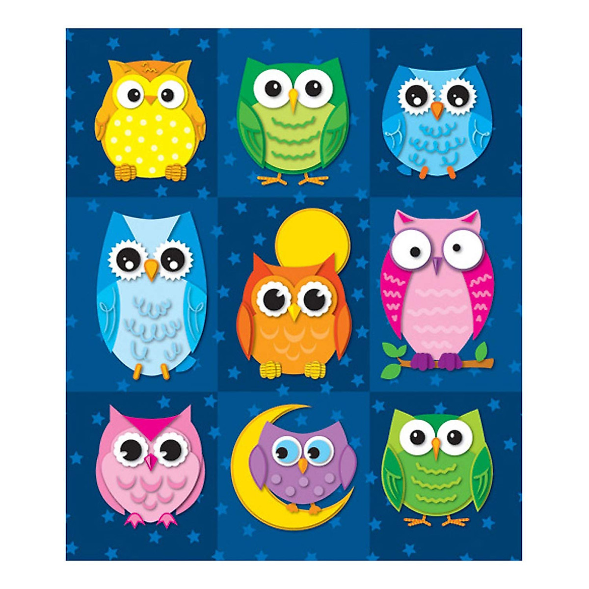 Carson Dellosa 216 Night Owl Stickers for Kids, 24 Sheets of Birds for Kid Crafts, Halloween, Scrapbooking, Water Bottle, Teacher Planner, Reward Chart, and School Supplies, Classroom Must Haves