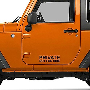 Set of 2 PRIVATE NOT FOR HIRE Tractor Truck Tow Commercial Van Pick up Semi Decal Sticker Graphic v1