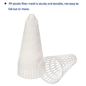 M METERXITY 5 Pack Plant Pot Hole Mesh Pads - Cone Shape Bonsai Flowerpot Drainage Grid Screen Apply to Outdoor/Garden (160x82mm, White)