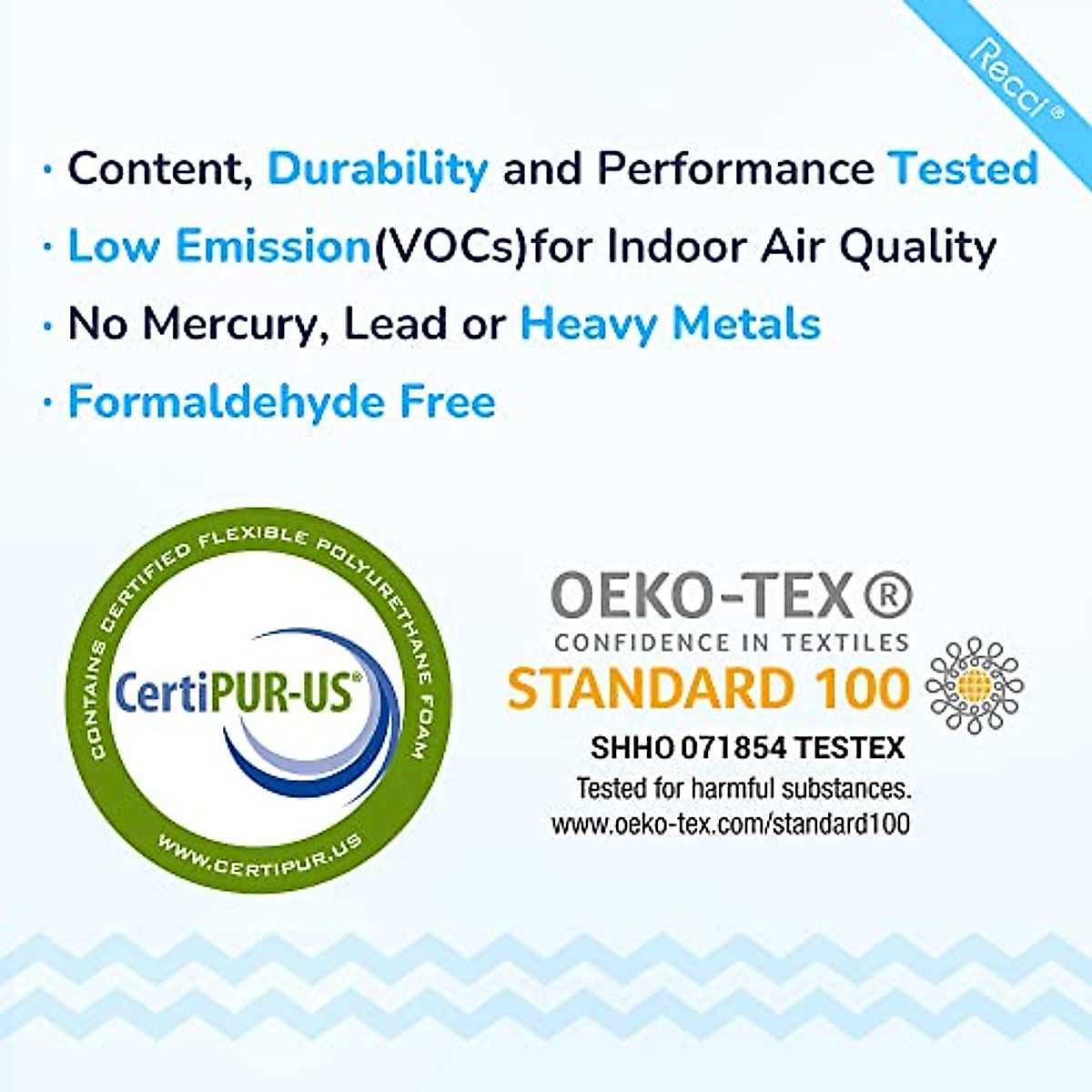 RECCI 4-Inch Tri Folding Mattress, Folding Memory Foam Mattress, Folding Mattress, Sleeping Mattress for Floor, Tri Fold Mattress with Removable and Washable Cover, Storage Bag Included, 25” x 75”