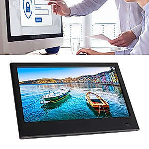 Gaming Monitor, Adjustable Bracket VGA AV DC USB 7 Inch Portable Monitor 1024x600 with Remote Control for Office (US Plug)