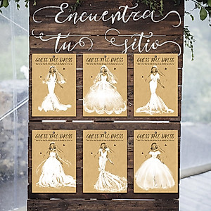 Bridal Shower Games - Set of 25 Cards Guess the Dress Wedding Shower Game Bridal Shower Party Supplies Wedding Party Favors