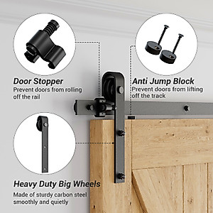 CCJH Barn Door Hardware Kit 4FT Sliding Track Heavy Duty for Single Max 24'' Wide Door Panel