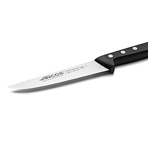 Arcos Kitchen Knife 6 Inch Nitrum Stainless Steel and 150 mm blade. Professional Utilty Knife. Ergonomic Polyoxymethylene POM Handle. Series Universal. Color Black