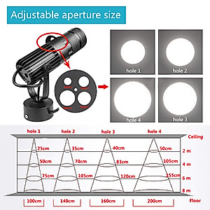10W Led Spotlight,Round White Beam Spot Light,Manual Focus, 4 Adjustable Apertures,for Wedding DJ Disco Club Birthday Stage Effect Lighting