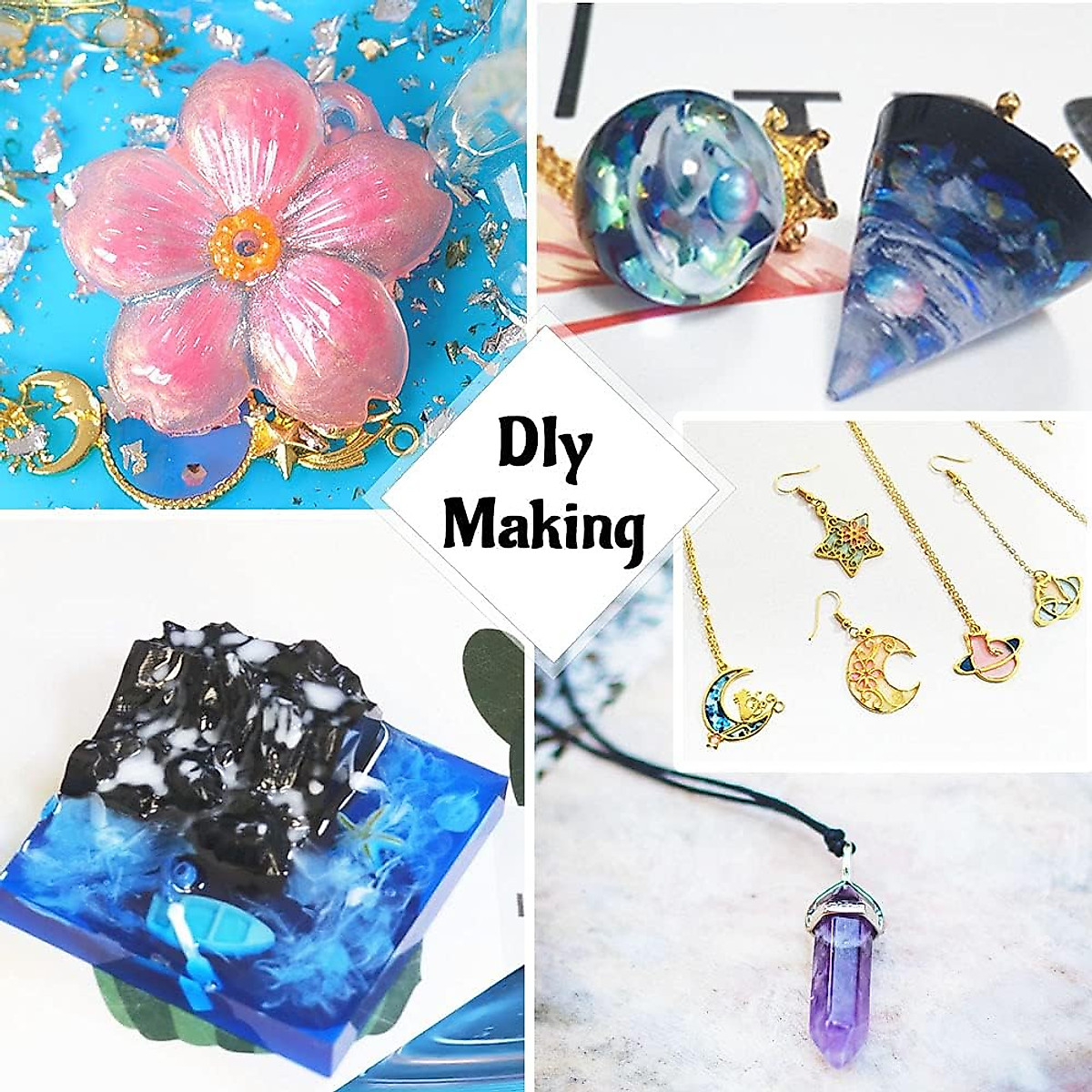 Crystal Clear Hard UV Resin Upgraded Formula Ultraviolet Fast Curing Resin for Jewelry Making Craft Decoration, Hard Transparent Glue Solar Cure Sunlight Activated Resin (100g)