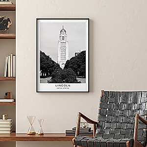 Dear Mapper Lincoln United States View Abstract Road Modern Map Art Minimalist Painting Black and White Canvas Line Art Print Poster Art Line Paintings Home Decor (Set of 3 Unframed) (16x24inch)