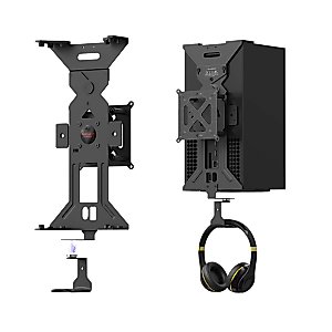 Magnetic Wall Mount for Xbox Series X, Metallic Support Bracket with Gaming Headset Hook, Magnets and Built-in Level Design - Mount XSX Vertical, Horizontal or Under The Desk