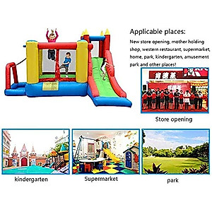 Inflatable Castle and Slide, Children S Trampoline Slide Small Home Naughty Castle Kindergarten Indoor and Outdoor Toy Playground Colors 340 280 205Cm