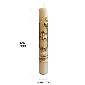 Candle for Baptism, Confirmation or Wedding Prayer - Cirio para Bautizo, Confirmacion O Boda Handmade Gift Catholic