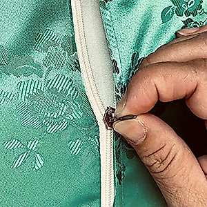 RESPEKT SAN FRANCISCO Korean Queen Meditation Cushion with Embroidery Design for Women and Men, Yoga, Sitting on Floor: 24” (Green: Throw Pillow)