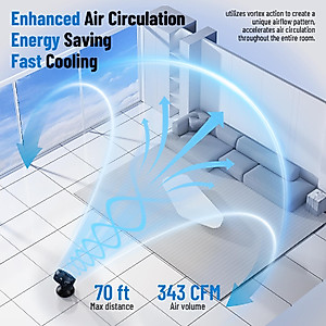 PISLIOU 12000mAh Rechargeable Desk Fan,Portable Air Circulator Fan-6 Speeds,Timing, 360° Tilt,90° Oscillating Table Fan,Small Quiet Cooling Fan for Bedroom Home Office Outdoor Battery Operated Fan