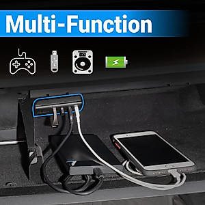 Klutchtech 2021 2022 2023 2024 Model 3/Y Glove Box USB Hub, 4-in-1 USB Hub Glove Box Dash Cam Flash Drive Docking Station Compatible with Model Y Model 3 Accessories -Convex