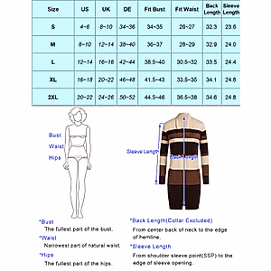 GRACE KARIN Women Cardigans Sweater Color Block Striped Loose Open Front Long Sleeve Cardigan Sweater Outwear Colorblock-14 XL