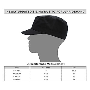 KBK-1464 BLK L Cadet Army Cap Basic Everyday Military Style Hat (Now with STASH Pocket Version Available)