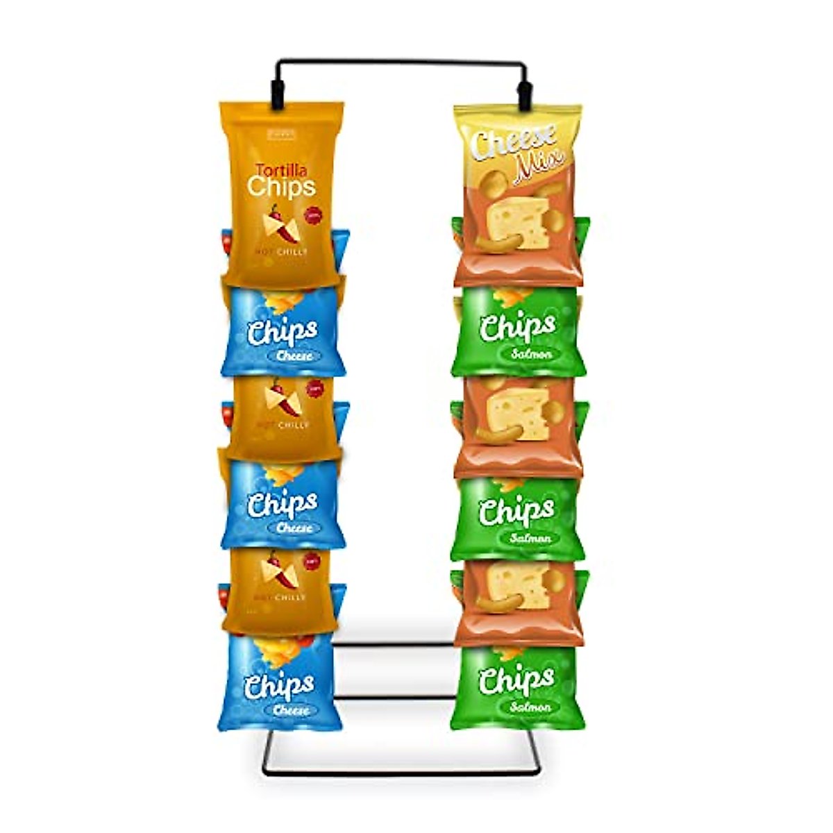 UTILE Countertop Snack Rack Display– Multi-Purpose Counter Stand Organizer for Retail, Stores, Parties, Candy Display and Holder and Chip Display Rack (Matte Black, 24’’ Tall x 9’’ Wide)