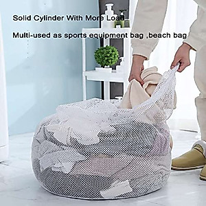 3Pcs Mesh Laundry Bags Washing Machine Mesh Wash Bags Jumbo for Delicates Clothes,Bed Linings,Toys with Drawstring Closure Durable(3 XXLarge 28 x 26 Inches)