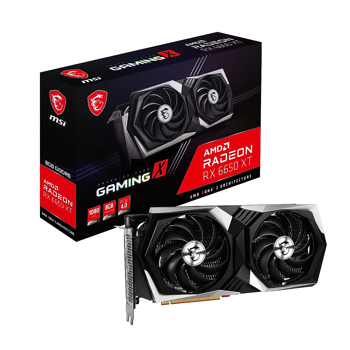 MSI Gaming Radeon RX 6650 XT 128-bit 8GB GDDR6 DP/HDMI Dual Torx 4.0 Fans FreeSync VR Ready OC Graphics Card (RX 6650 XT Gaming X 8G)